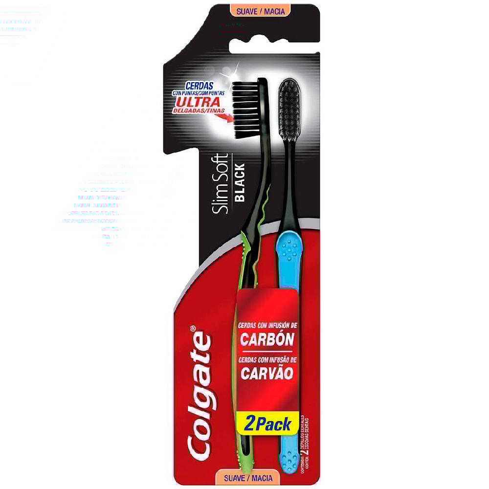 Escova de Dente Colgate Slim Soft Black Leve 2 pague 1 - Destro