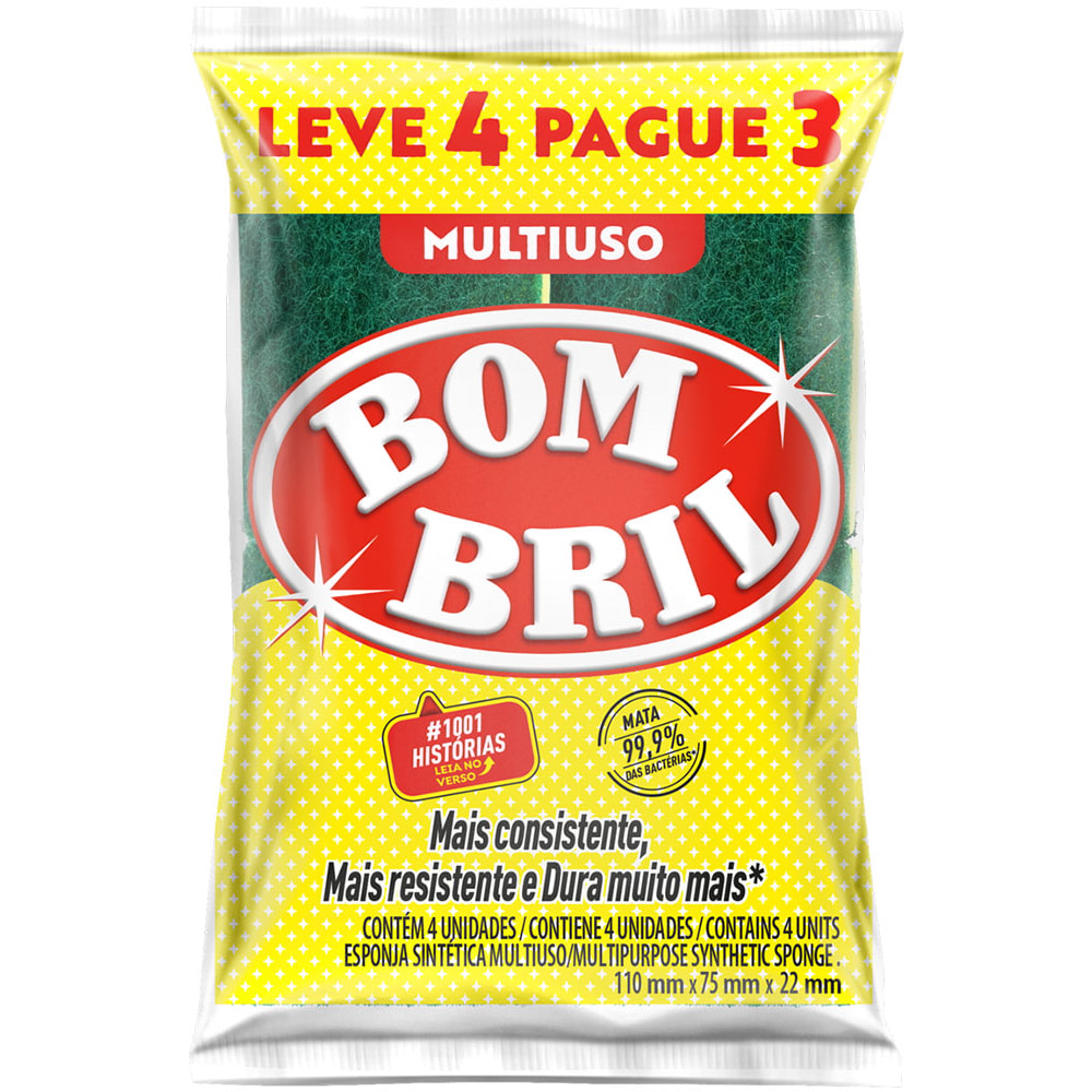 Esponja Bombril Multiuso Leve 4 Pague 3 Unidades - Destro