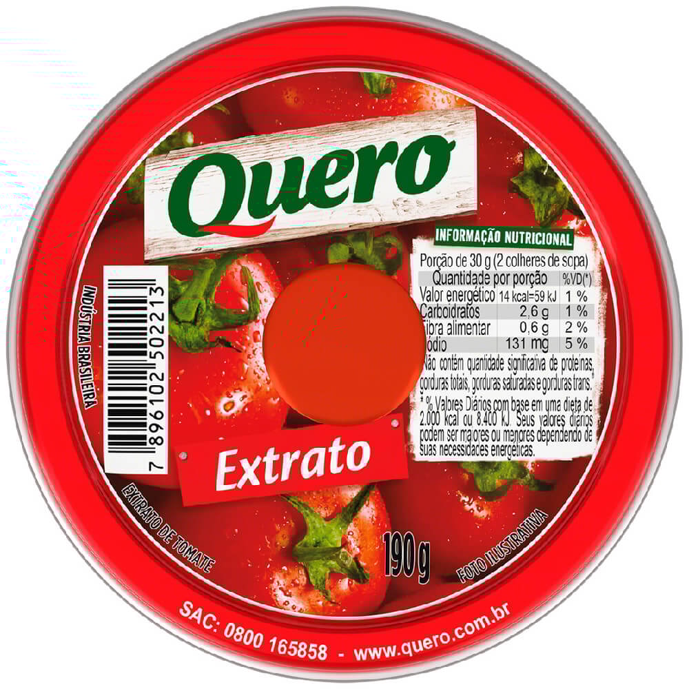 Extrato de Tomate Quero Copo Liso 190g - Destro