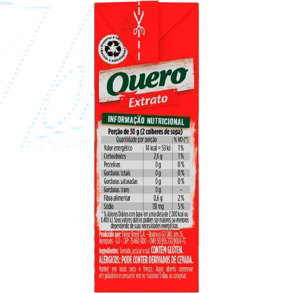 Extrato de Tomate Quero TP 130g - Destro