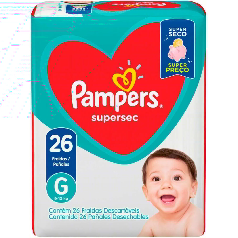 Fralda Pampers Supersec Pacotão G 26 Unidades - Destro
