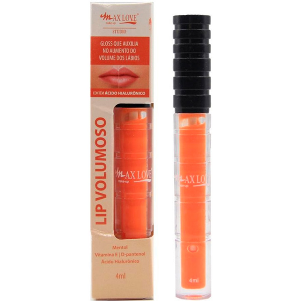 Gloss Labial Max Love Studio Lip Volumoso 03 Laranja 4ml - Destro