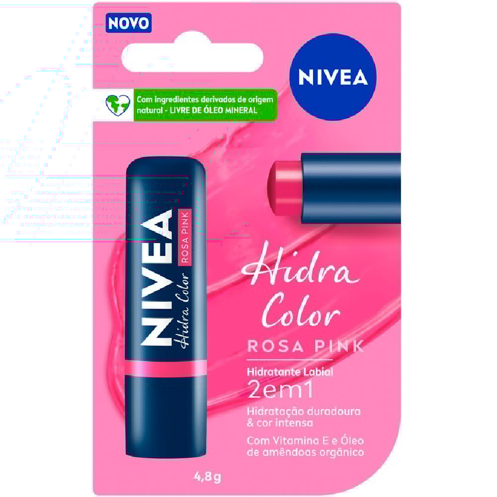 Hidratante Labial Nivea Rosa Pink 4,8g - Destro