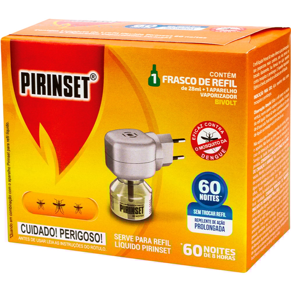Inseticida Elétrico Pirinset Bivolt + Refil 60 Noites - Destro