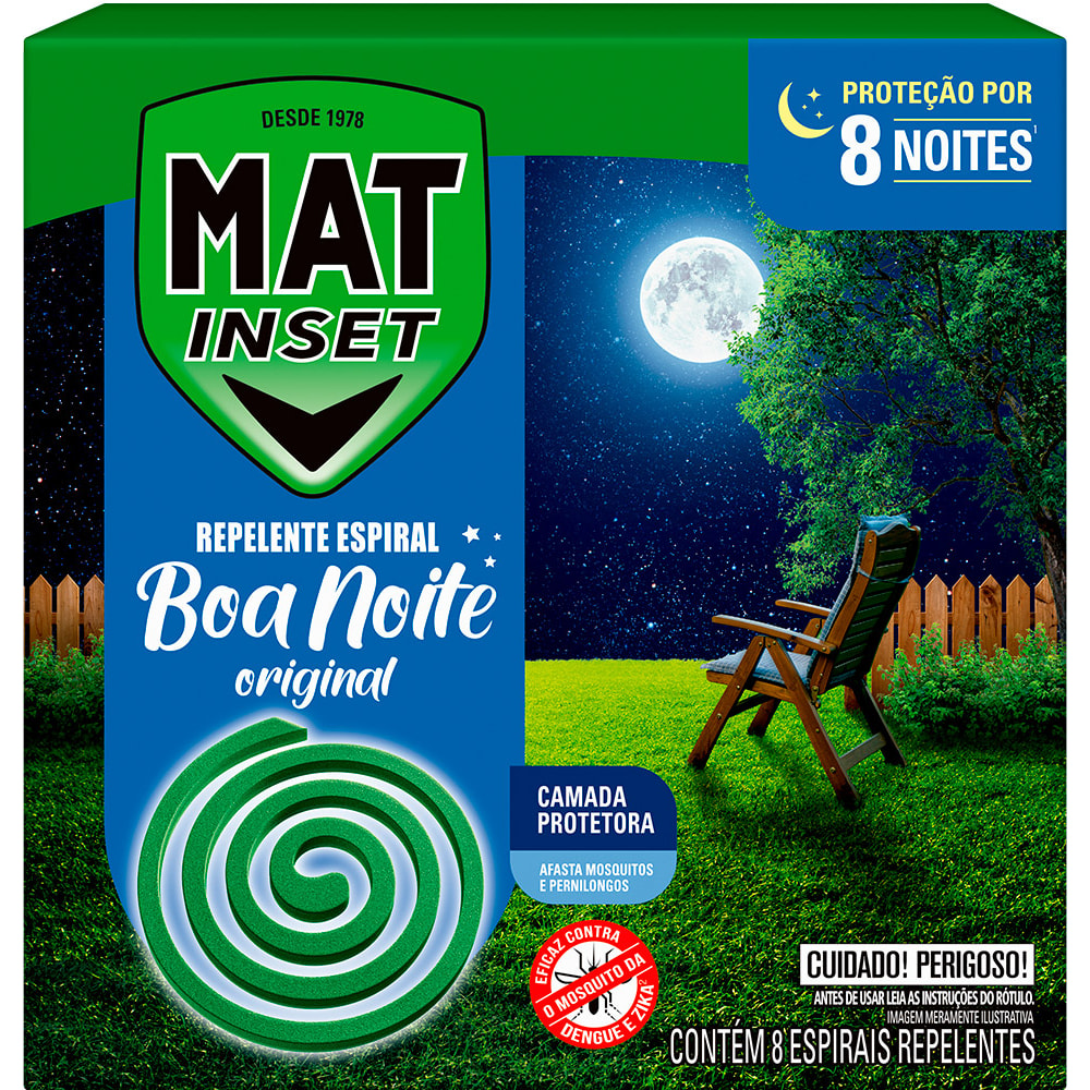 Inseticida Espiral Mat Inset Boa Noite Original 8 Unidades - Destro