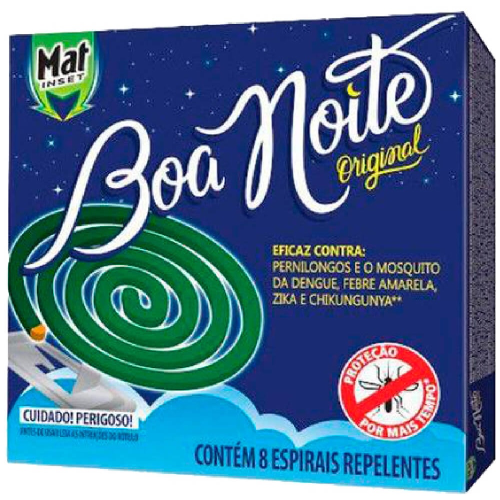 Inseticida Espiral Mat Inset Boa Noite Original 8 Unidades - Destro