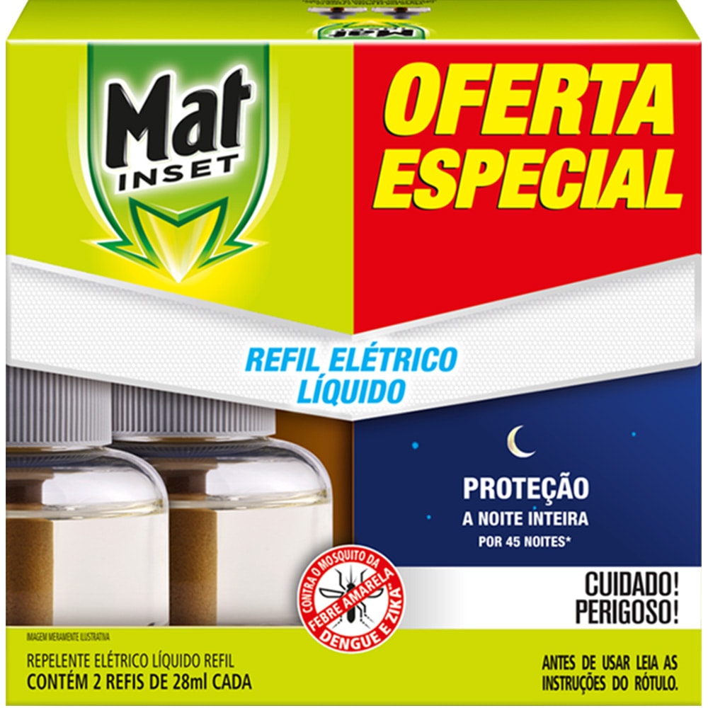 Inseticida Mat Inset Refil Elétrico Aerossol 45 Noites 2Un 420ml - Destro