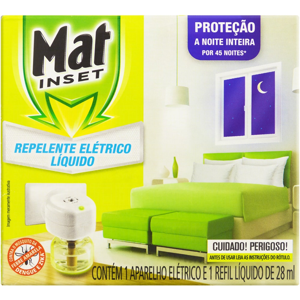 Inseticida Mat Inset Refil Repelente Elétrico 45 Noites - Destro