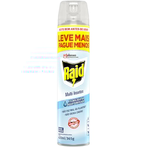 Inseticida Raid Aerossol Multi-Insetos Base de Água 420ml - Destro