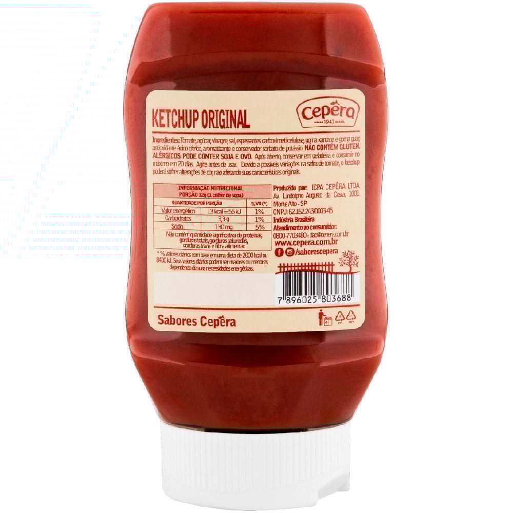 Ketchup Cepêra Tradicional 400g - Destro