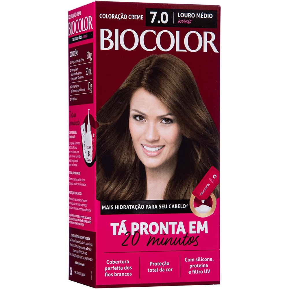 Kit Coloração Biocolor 7.0 Louro Médio - Destro