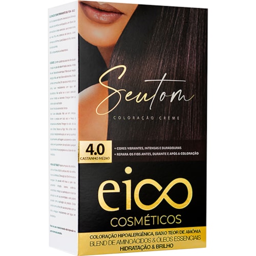 Kit Coloração Eico Seu Tom - Castanho Médio 4.0 - Destro