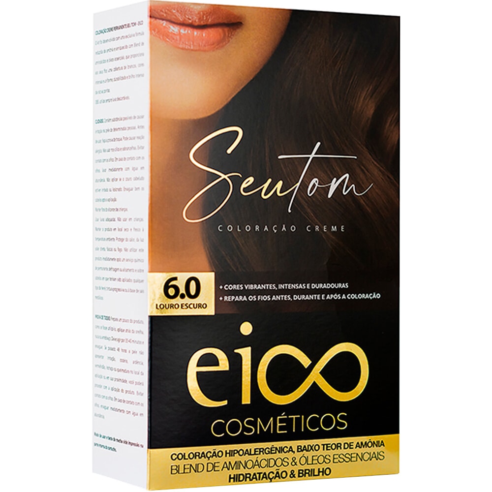 Kit Coloração Eico Seu Tom - Louro Escuro 6.0 - Destro
