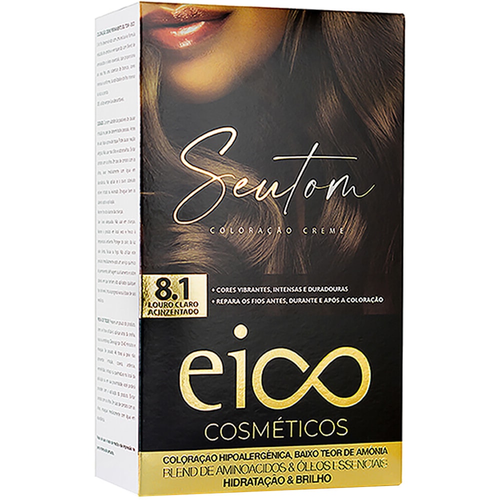 Kit Coloração Seu Tom Eico Louro Claro Acinzentado 8.1 - Destro