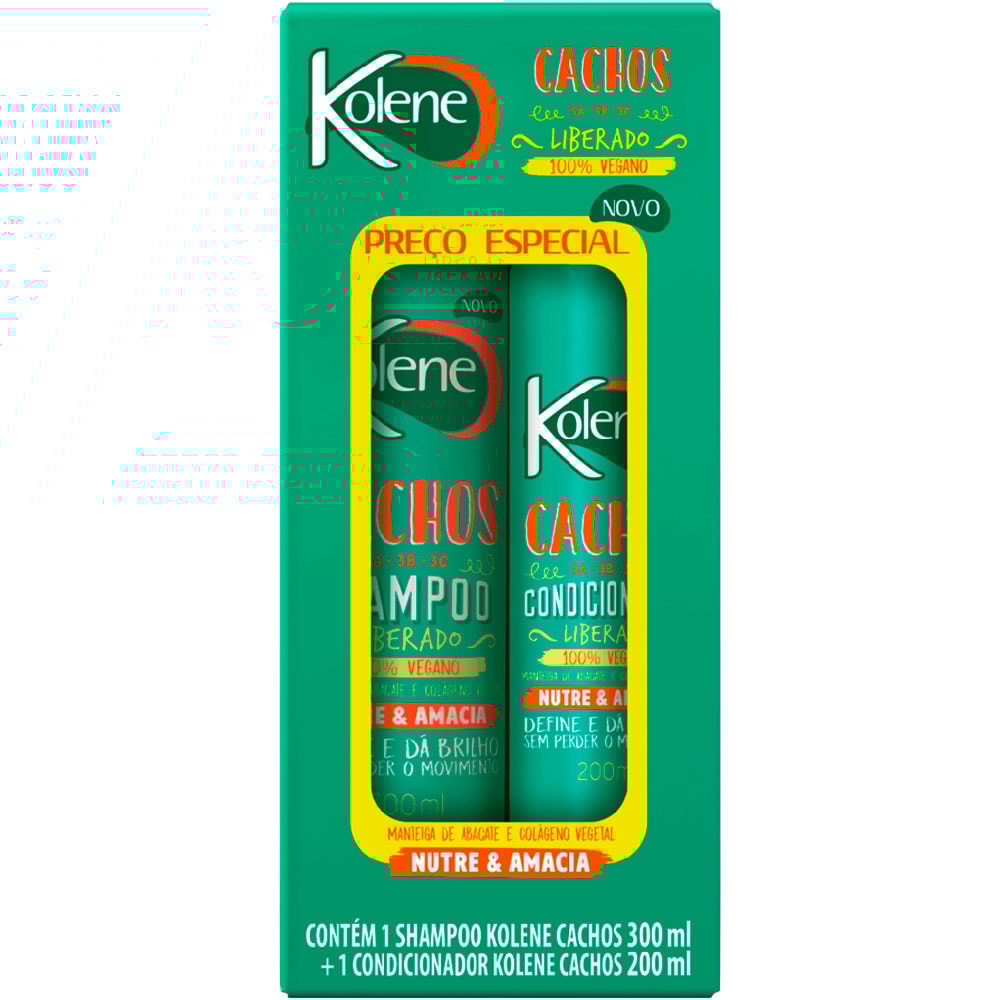 Kit Kolene Cachos Shampoo 300ml + Condicionador 200ml - Destro