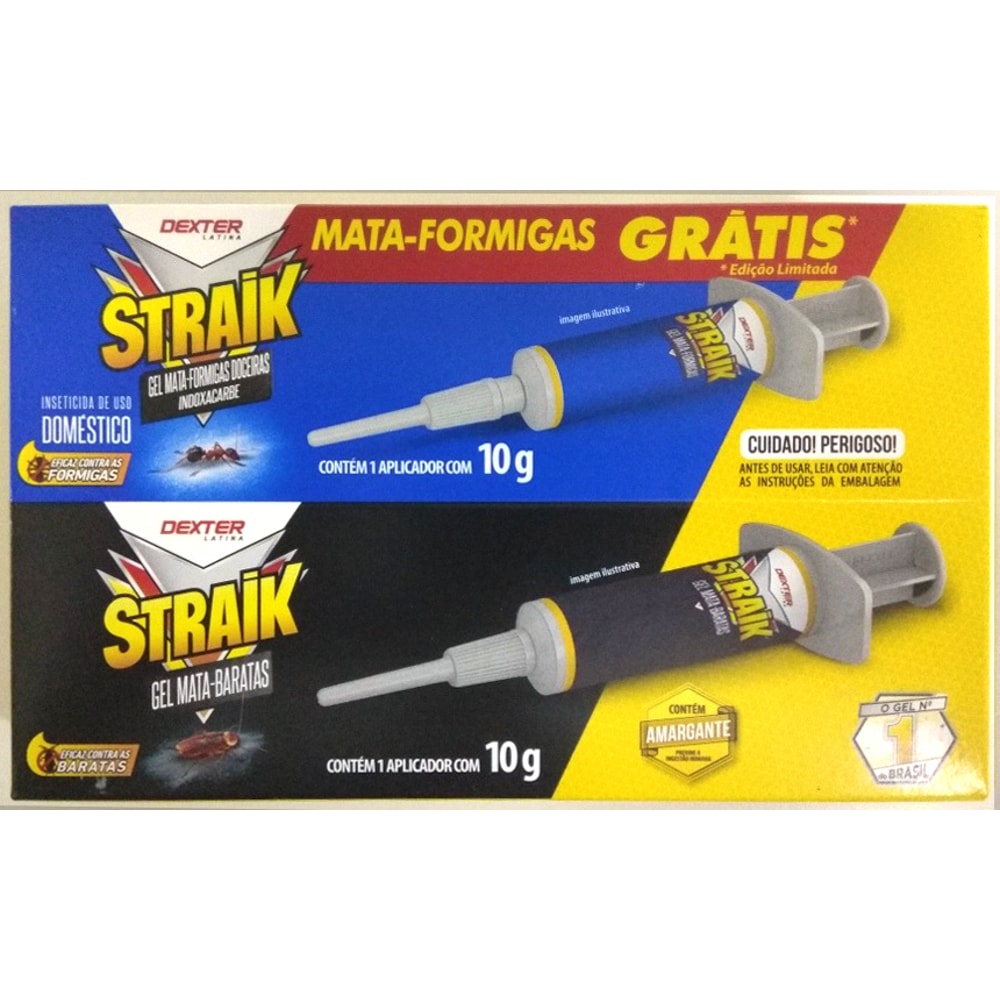 Kit Mata Baratas 10g + Mata Formigas 10g Straik Gel - Destro