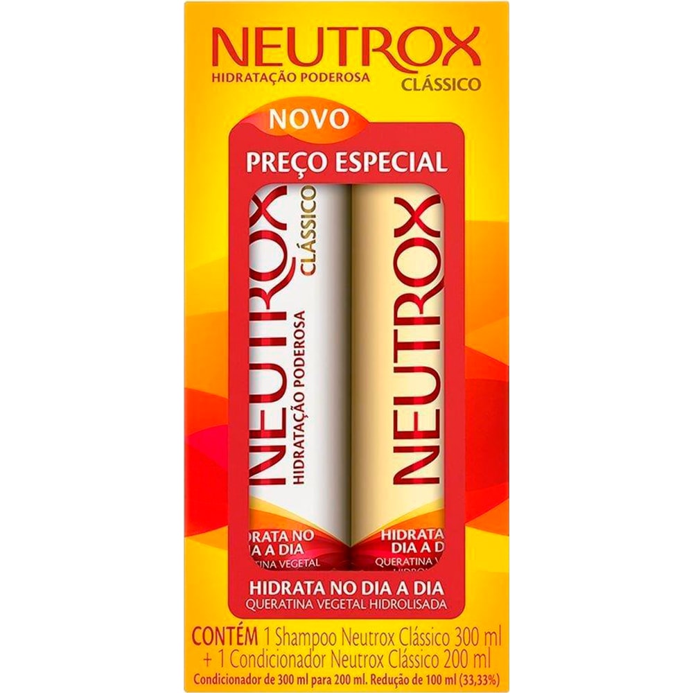 Kit Neutrox Queratina Vegetal Hidrolisada Shampoo 300ml + Condicionado ...