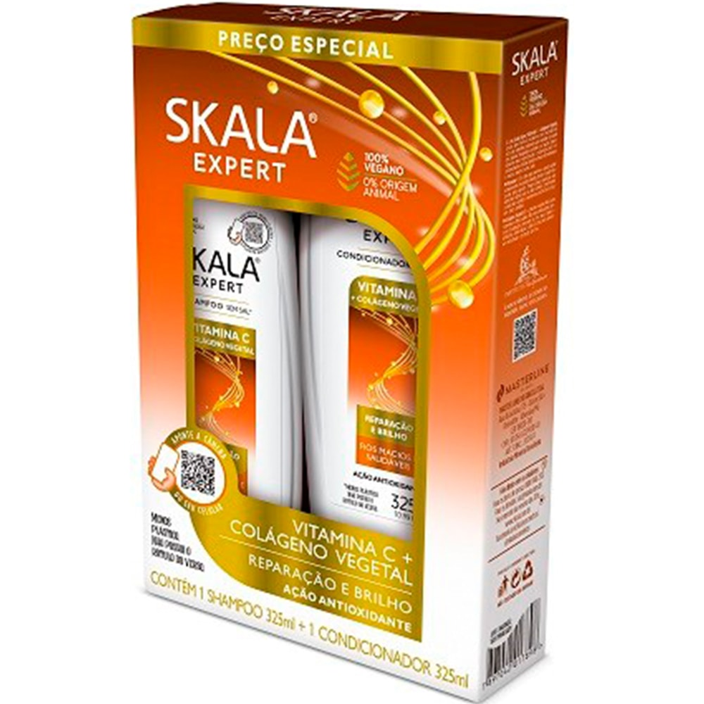 Kit Skala Expert Shampoo e Condicionador Vitamina C e Colágeno 325ml ...