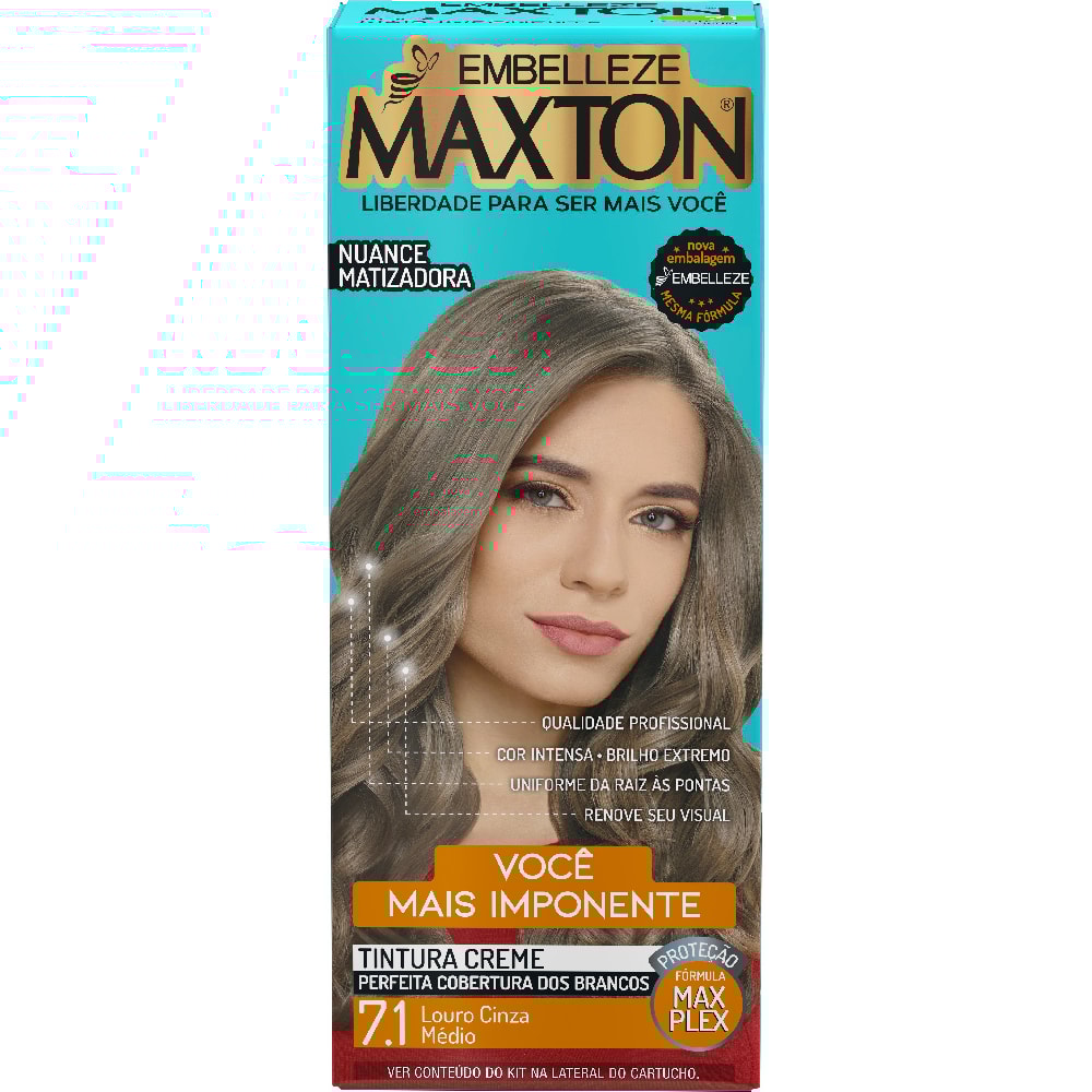 Kit Tintura Maxton Louro Acinzentado 7.1 - Destro
