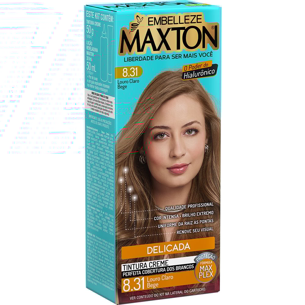 Kit Tintura Maxton Louro Claro Bege 8.31 - Destro