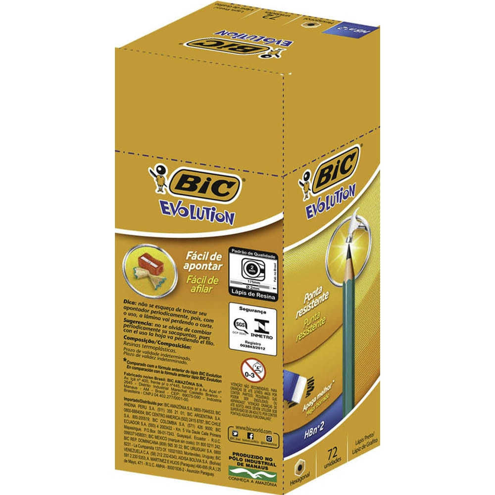 Lápis Preto Bic Evolution HB 72 Unidades - Destro