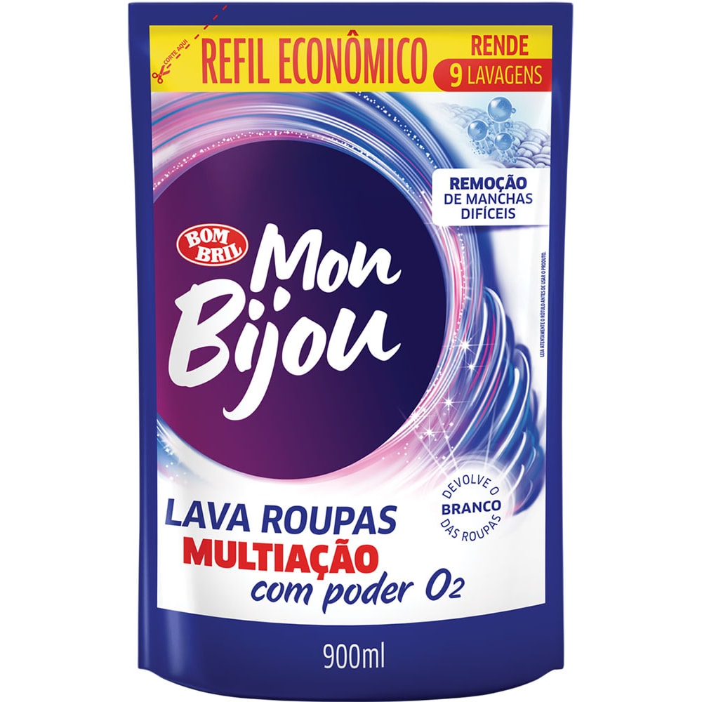 Lava-Roupas Mon Bijou Líquido Multiação 900ml - Destro