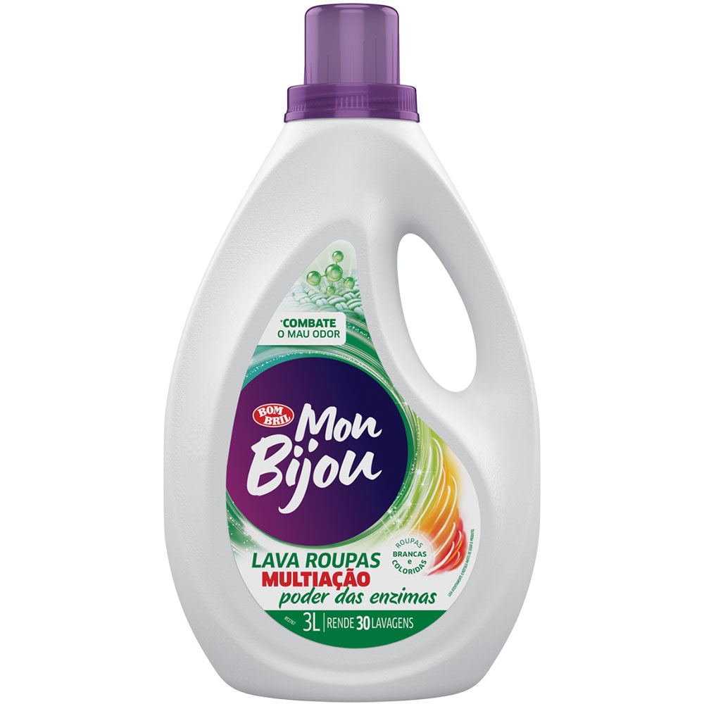 Lava Roupas Mon Bijou Líquido Roupas Brancas e Coloridas 3L - Destro