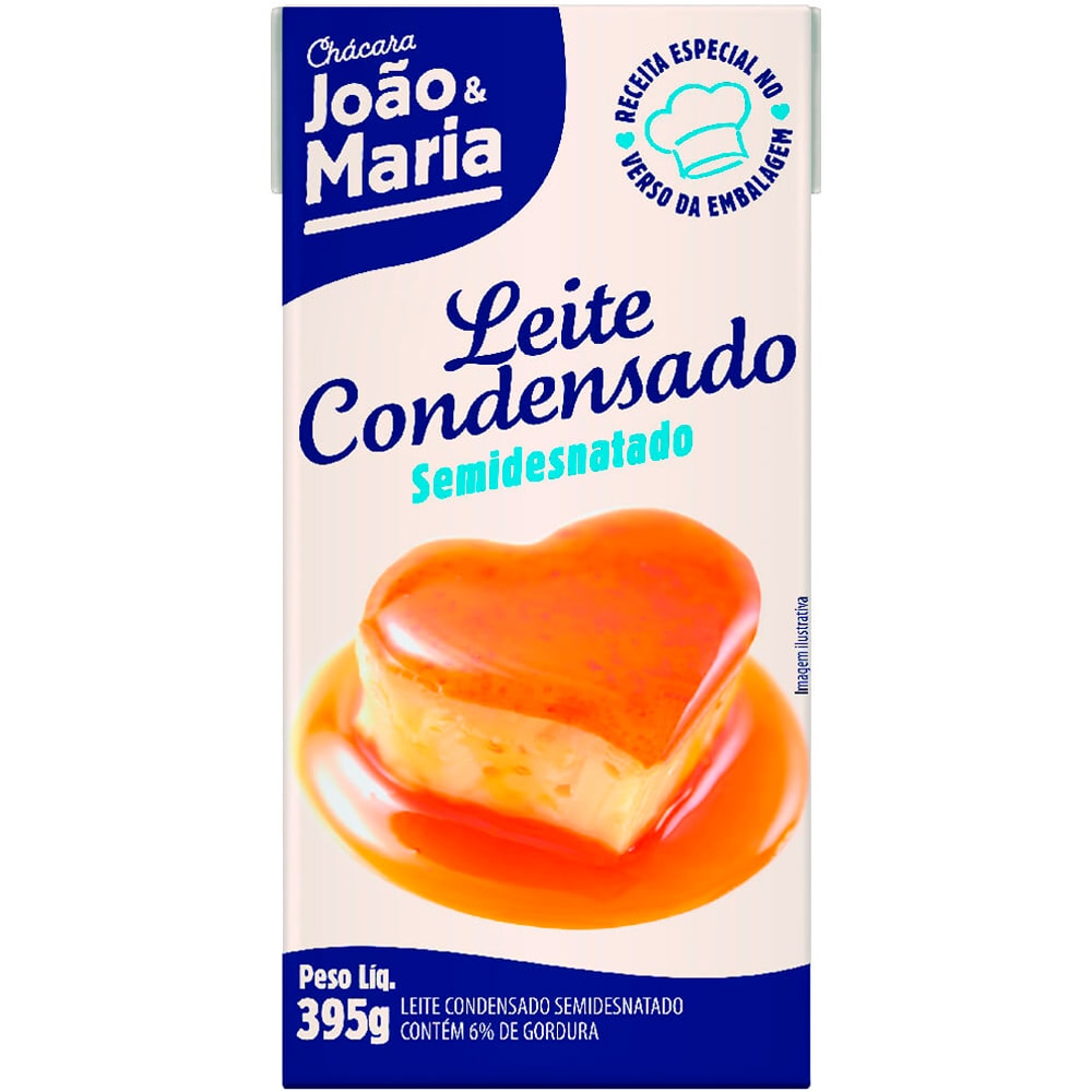 Leite Condensado Semidesnatado Chácara João e Maria 395g - Destro