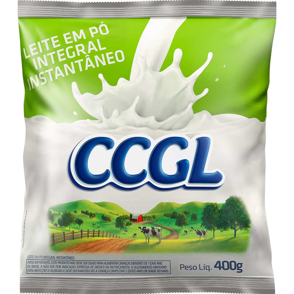Leite em Pó CCGL Integral Instantâneo Sachê 400g - Destro