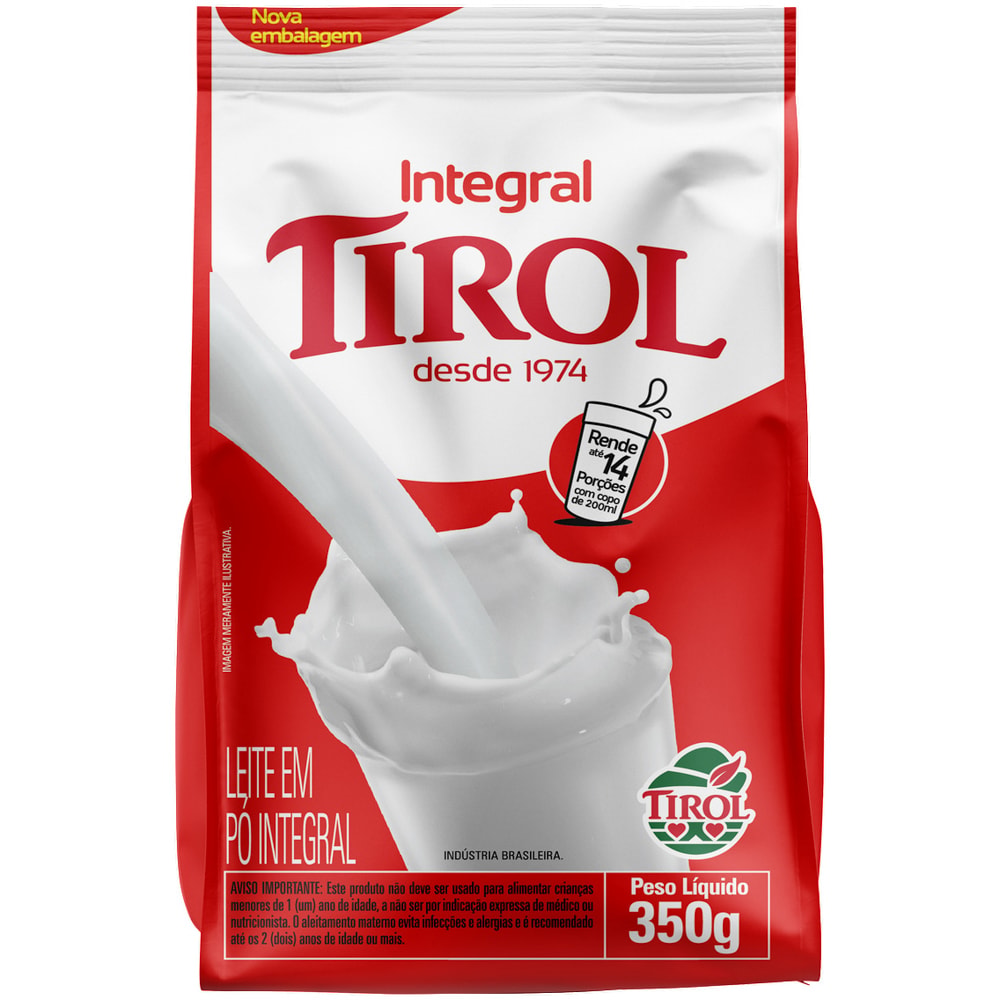 Leite em Pó Integral Tirol Saco 350g - Destro