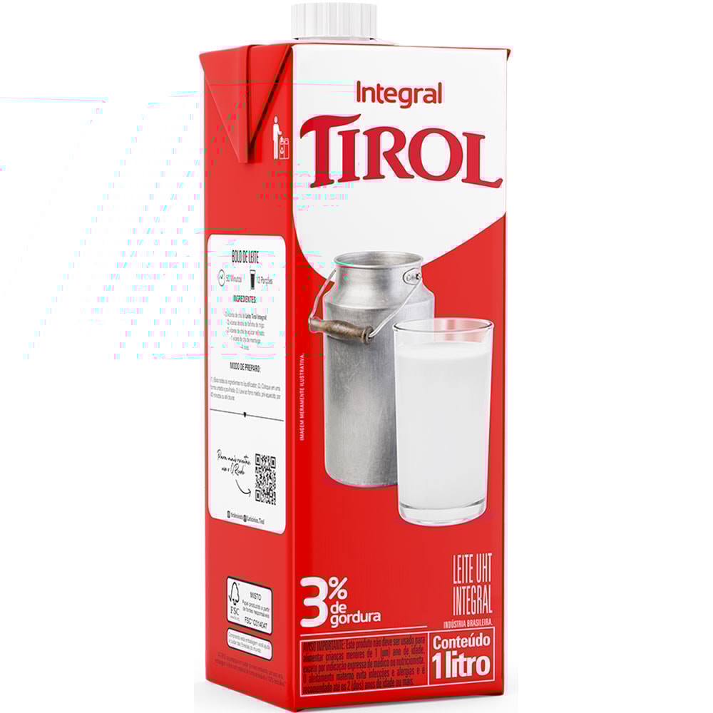 Leite Tirol UHT Integral 1L - Destro