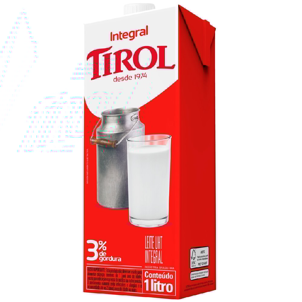 Leite UHT Integral Tirol 1L - Destro
