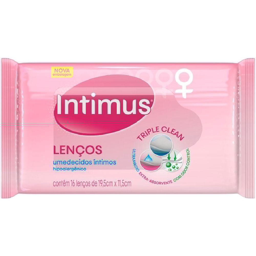 Lenço Umedecido Feminino Intimus 16 Unidades - Destro