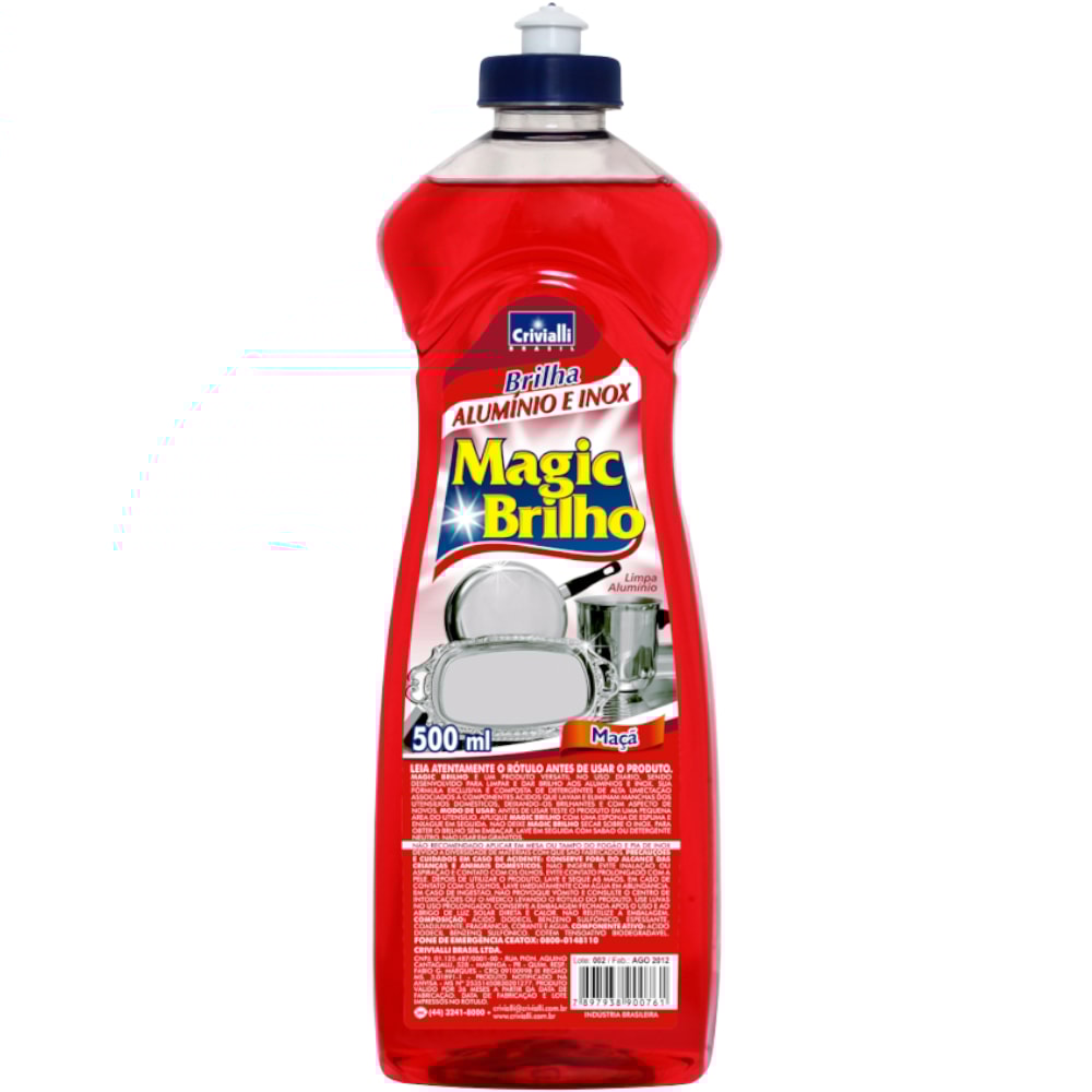 Limpador Magic Brilho Para Alumínios e Inox Maçã 500ml - Destro