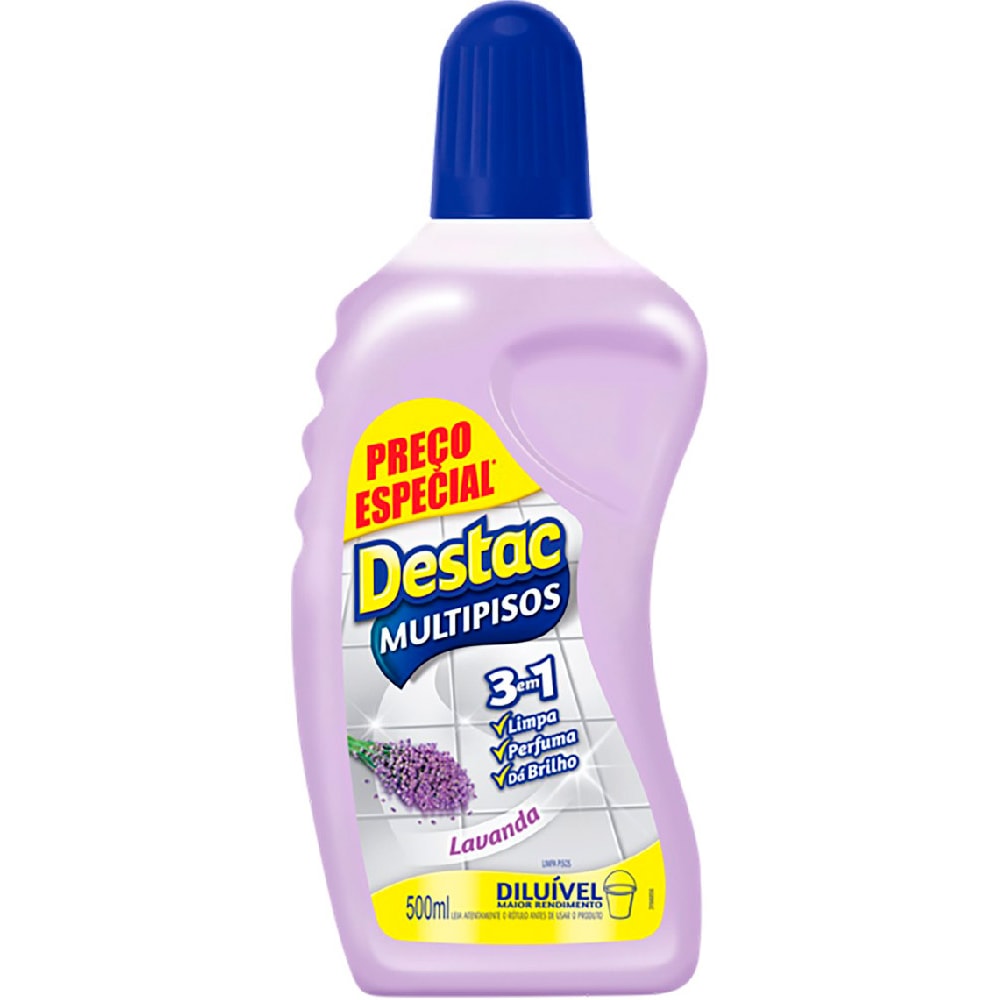 Limpador Multi Pisos Destac Brilho Lavanda 500ml - Destro
