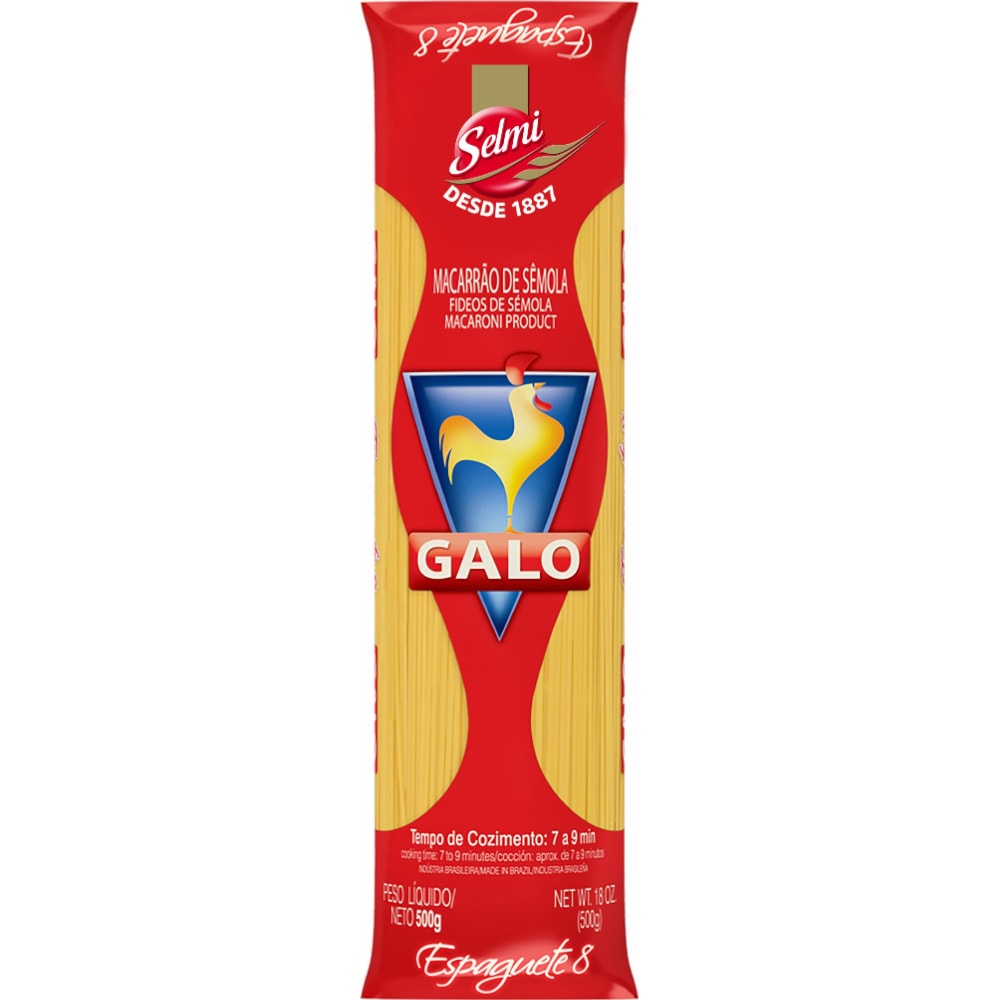 Macarrão Galo Sêmola Espaguete 8 - Destro