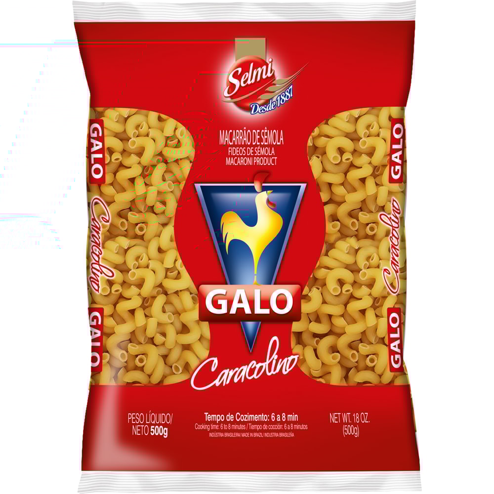 Macarrão Sêmola Caracolino Galo 500g - Destro