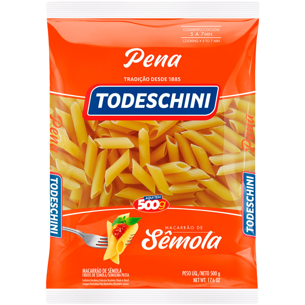 Macarrão Todeschini Pena de Sêmola 500g - Destro