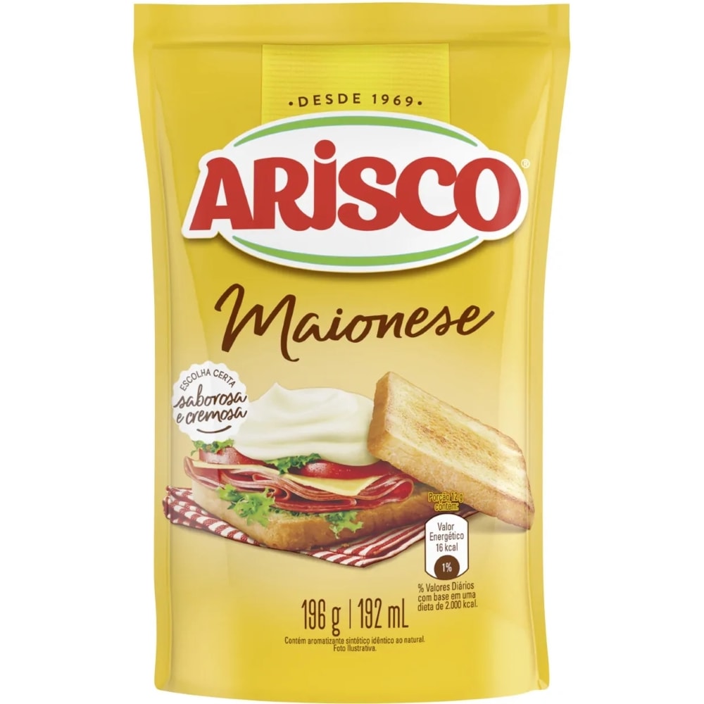 Maionese Arisco Tradicional Sachet 196g - Destro