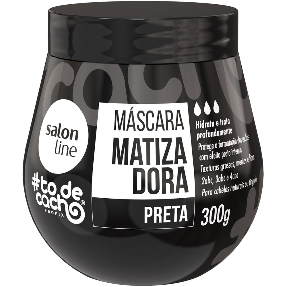 Máscara Matizadora Salon Line Preta 300g - Destro