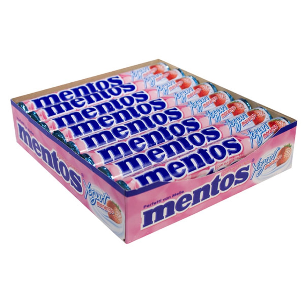 Mentos Stick Morango e Yogurte 37,5g - Destro