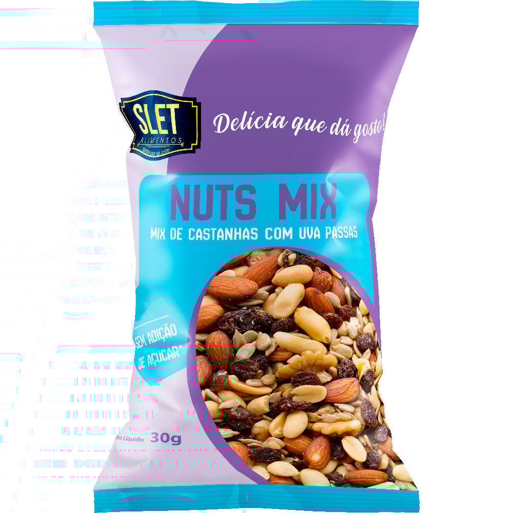Mix de Castanhas Slet com Uva Passas 30g - Destro