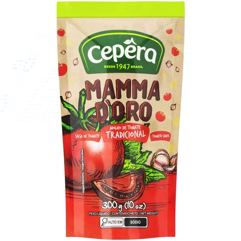 Molho de Tomate Cepêra Mamma d'Oro Tradicional 300g - Destro