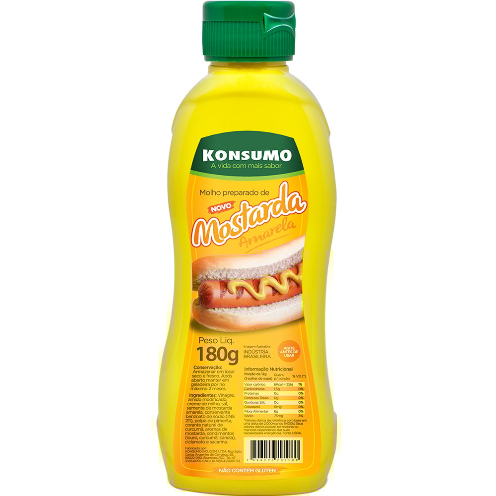 Mostarda Konsumo 180g Amarela - Destro