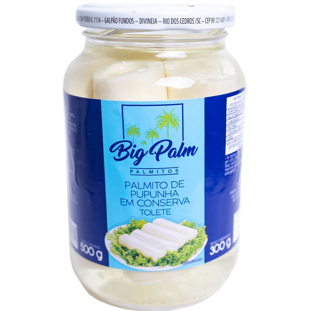 Palmito Big Palm Pupunha Tolete Em Conserva 300g - Destro