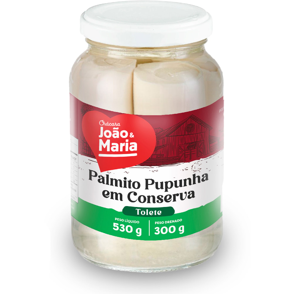 Palmito Pupunha Chácara João e Maria Tolete 300g - Destro