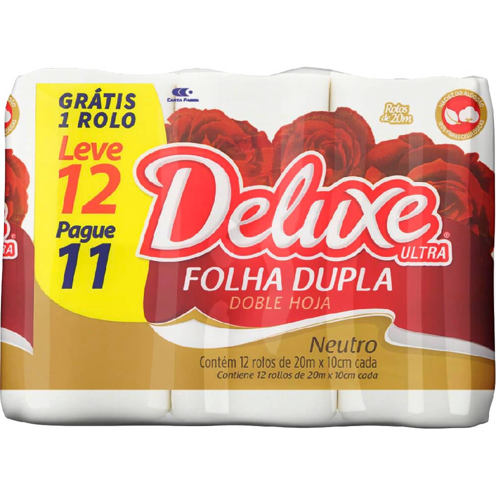 Papel Higiênico Deluxe Folha Dupla 20m Leve 12 Pague 11 - Destro