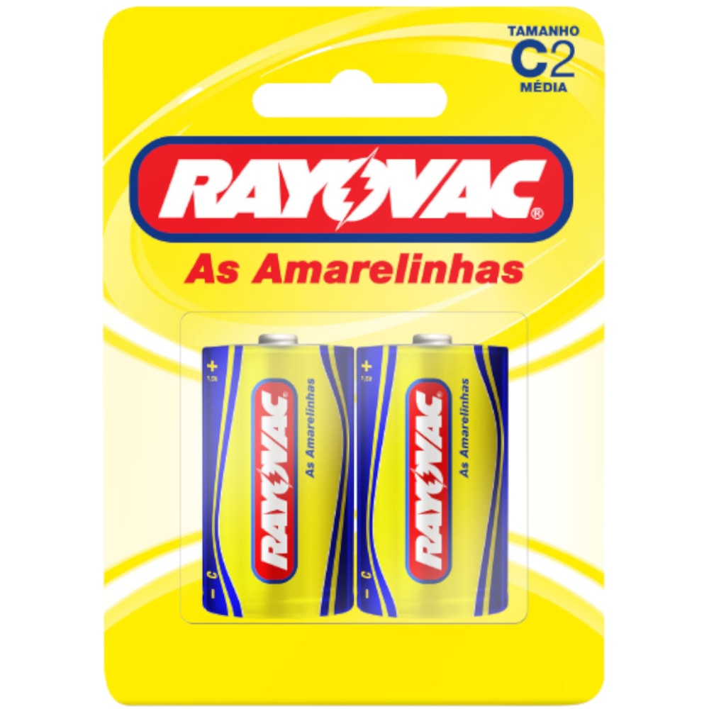 Pilhas Rayovac Amarelinhas Médias C2 2 unidades - Destro
