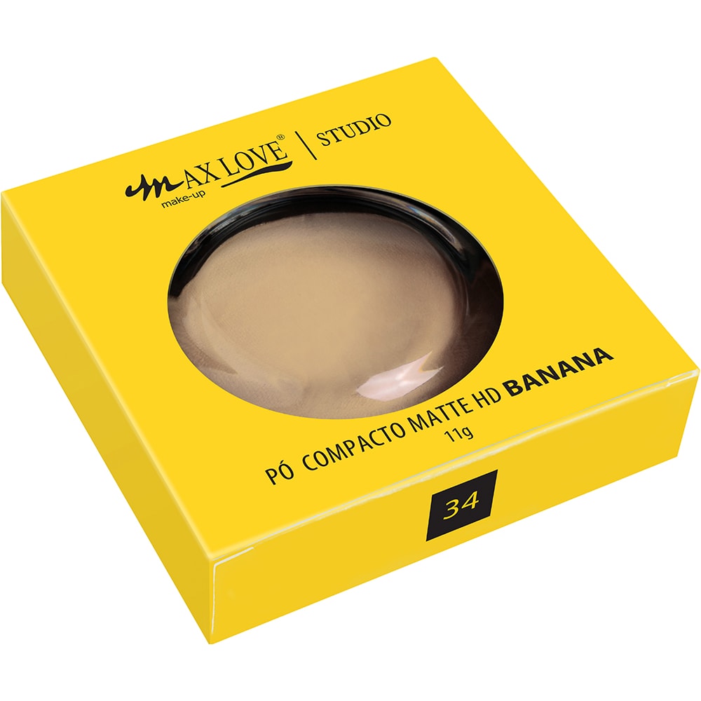 Pó Compacto Facial Max Love Matte HD 34 Banana 11g - Destro