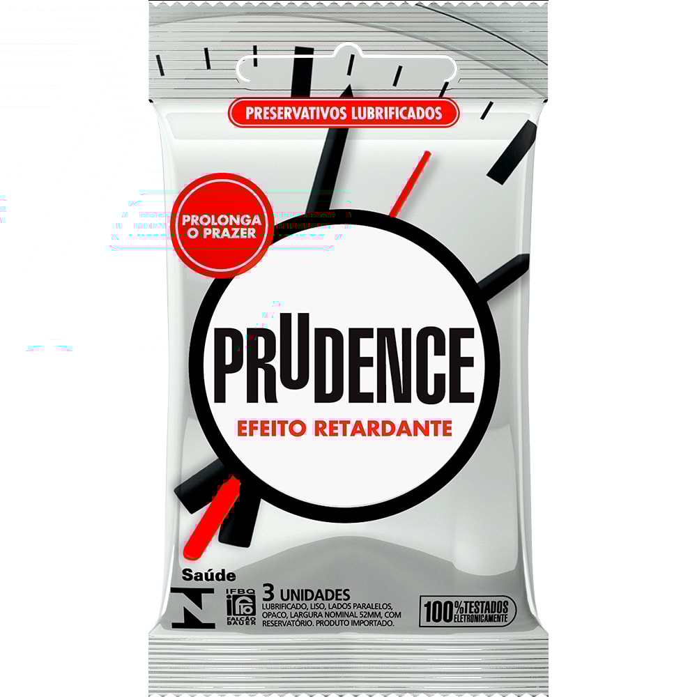 Preservativo Prudence Efeito Retardante 3 Unidades - Destro